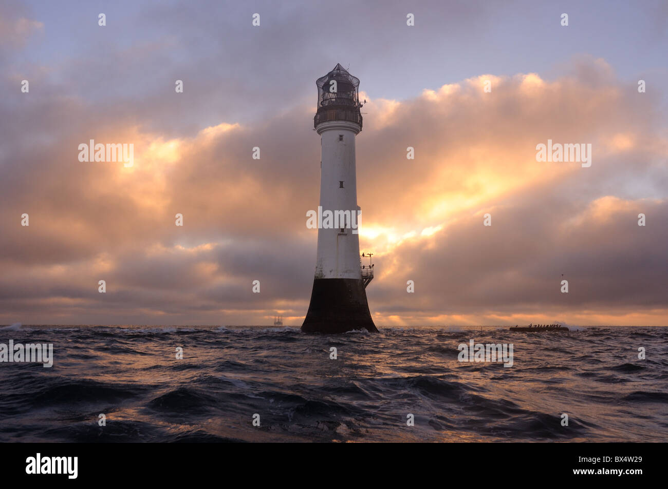 The Bell Rock lighthouse (12 miles off of Arbroath), Angus, Scotland ...