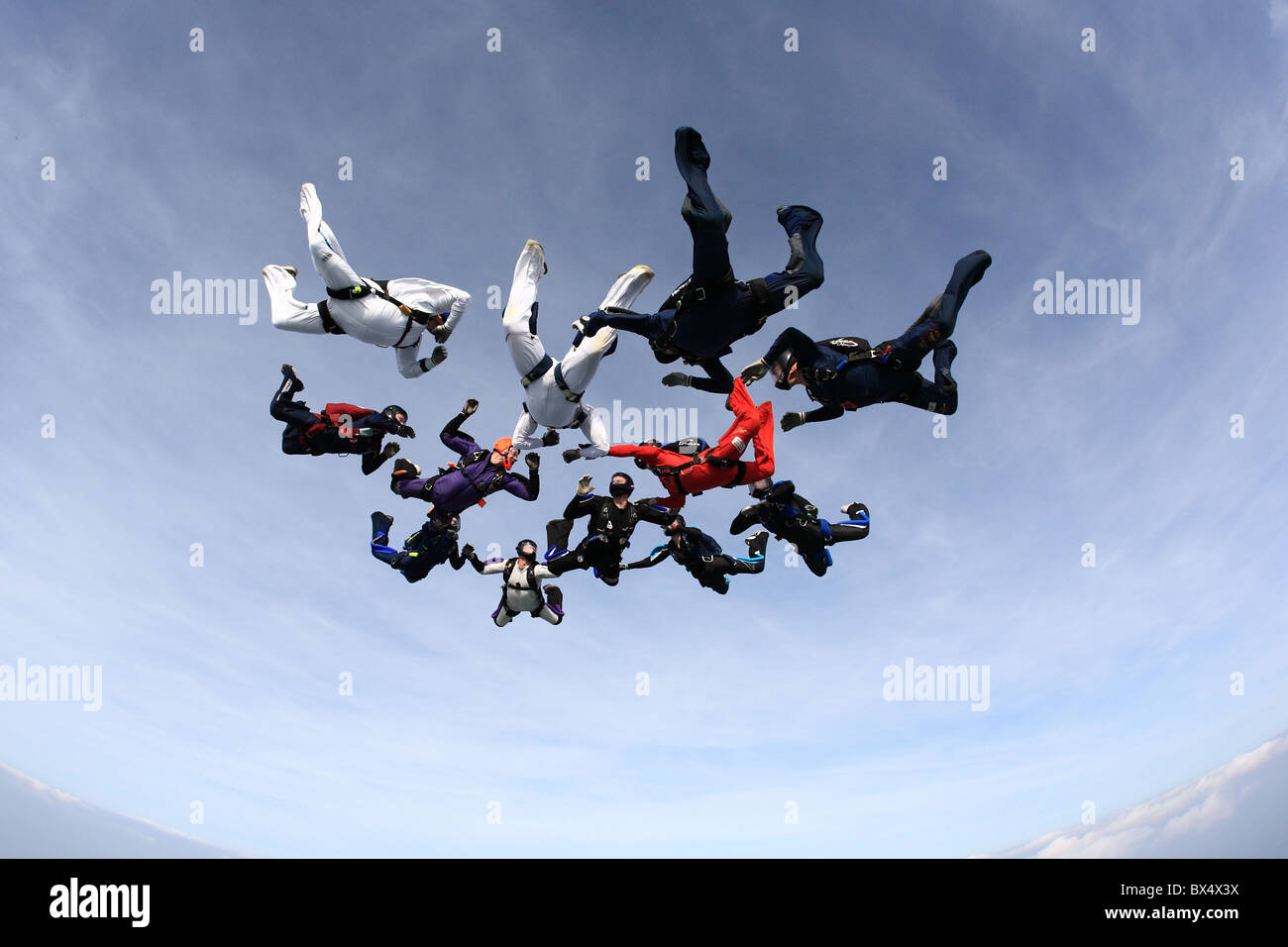 Skydivers formation hi-res stock photography and images - Alamy