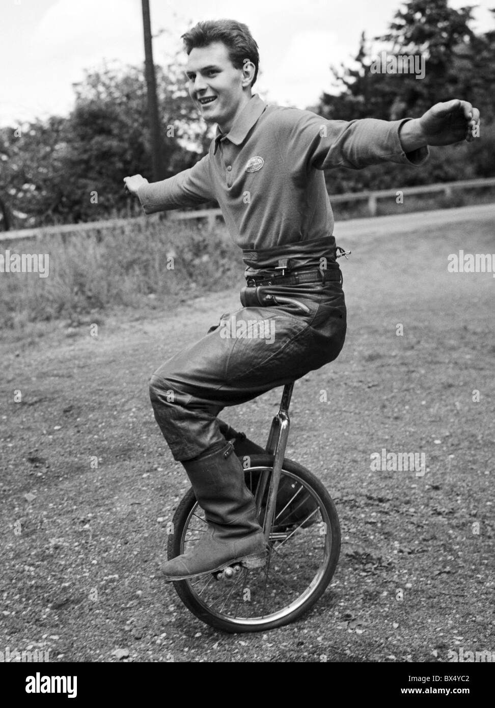 Unicycle Black and White Stock Photos & Images - Alamy