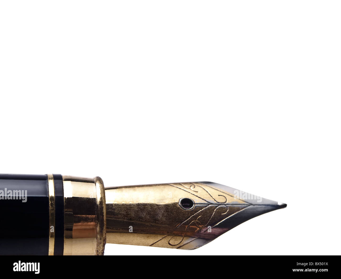 Fountain pen in a horizontal position at the bottom of the shot, for ...