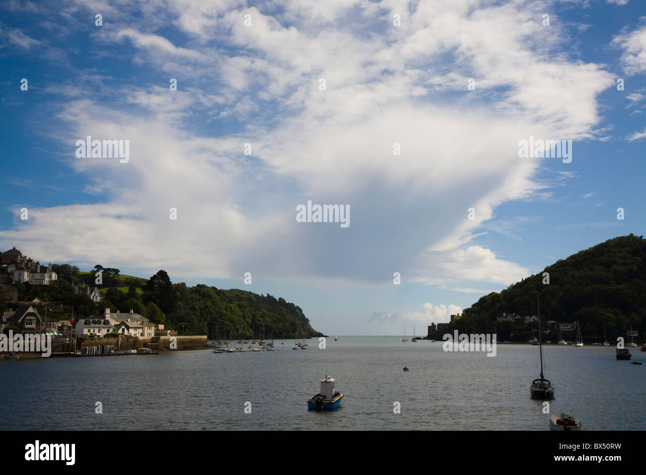 Mouth of river Dart with castle Stock Photo - Alamy