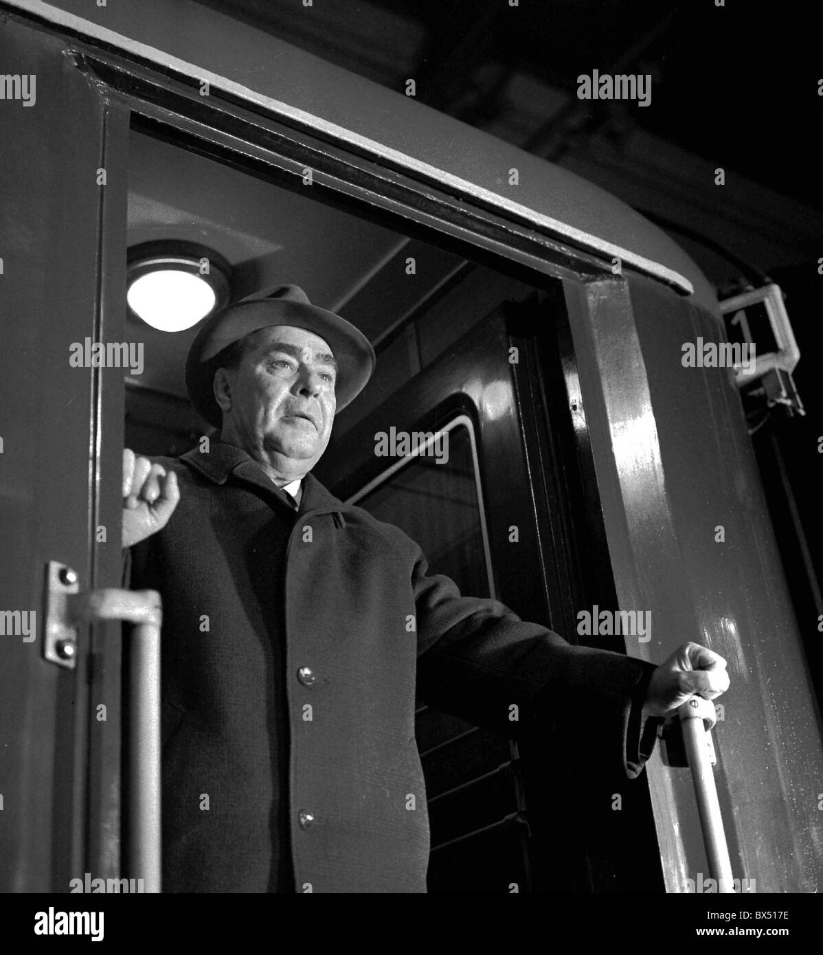 Leonid Brezhnev, train, hat Stock Photo - Alamy