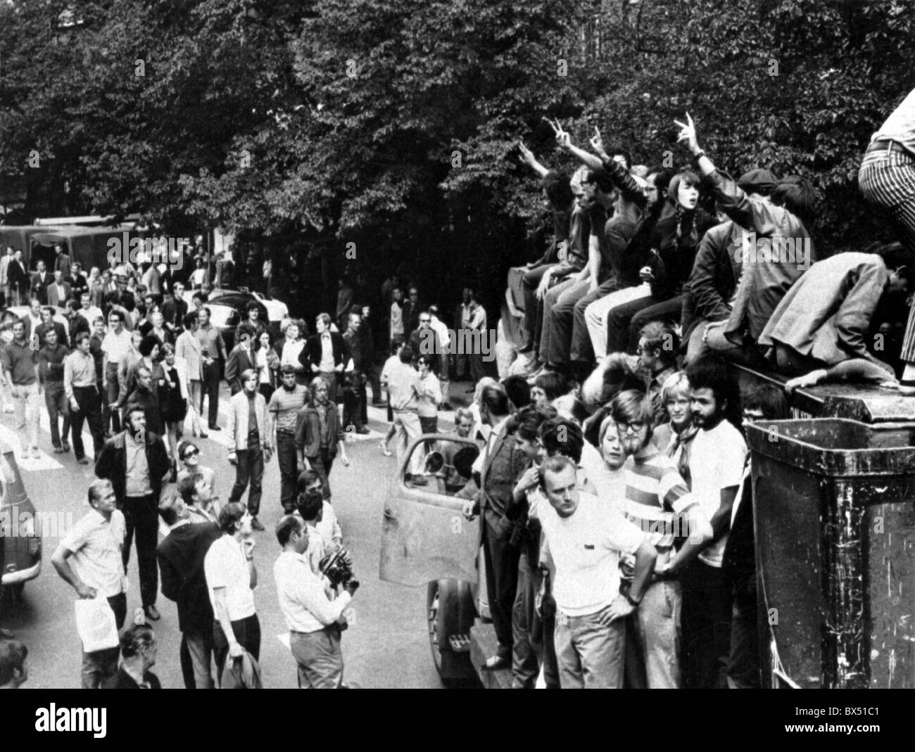 1968 protest czechoslovakia Black and White Stock Photos & Images - Alamy