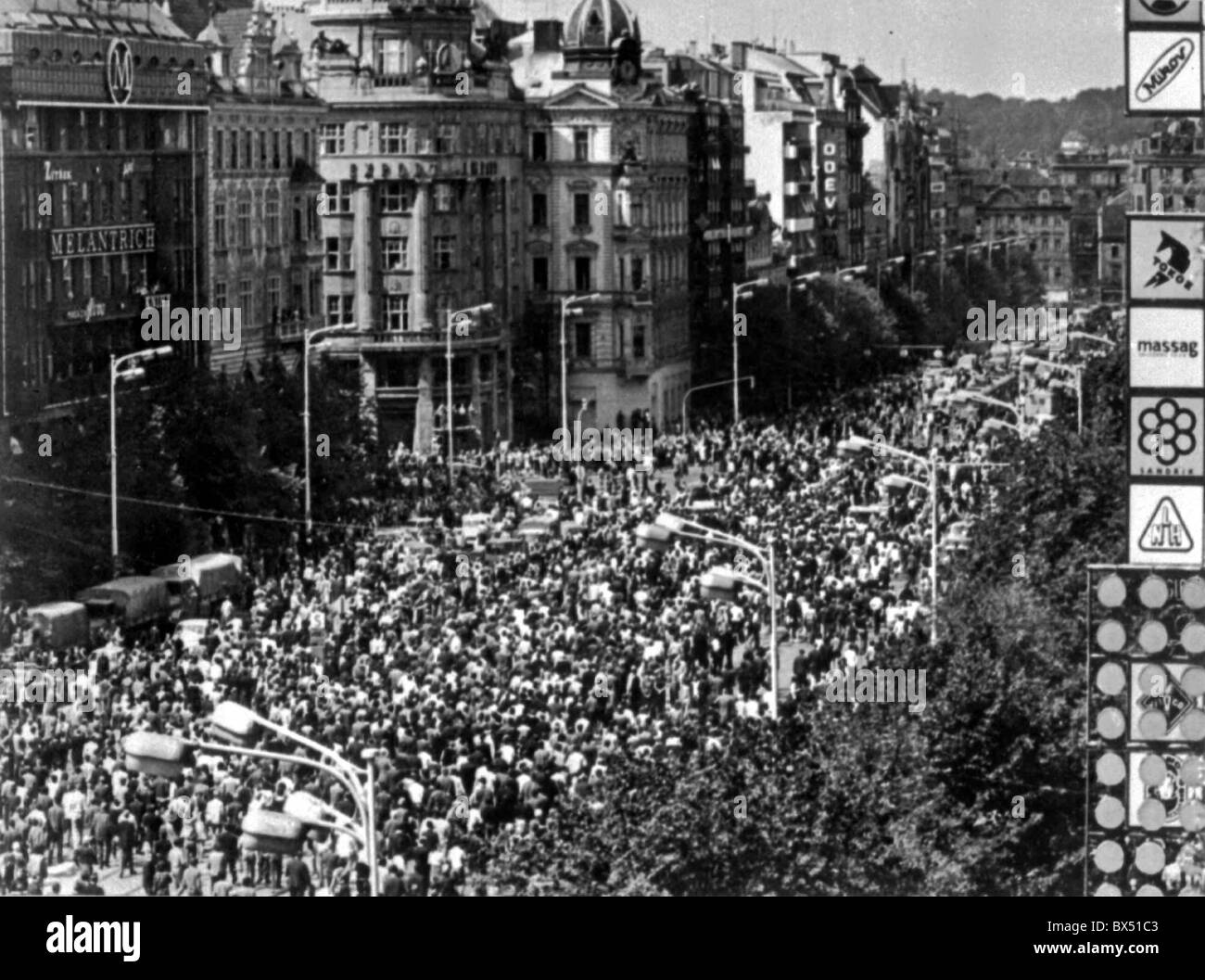 protest, rally, meeting, riot, demonstration, Wenceslas Square Stock ...