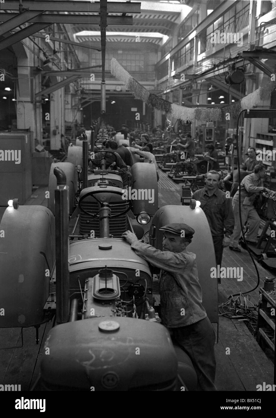 New tractors Zetor 50 Super on assembly line in Brno, Czechoslovakia ...