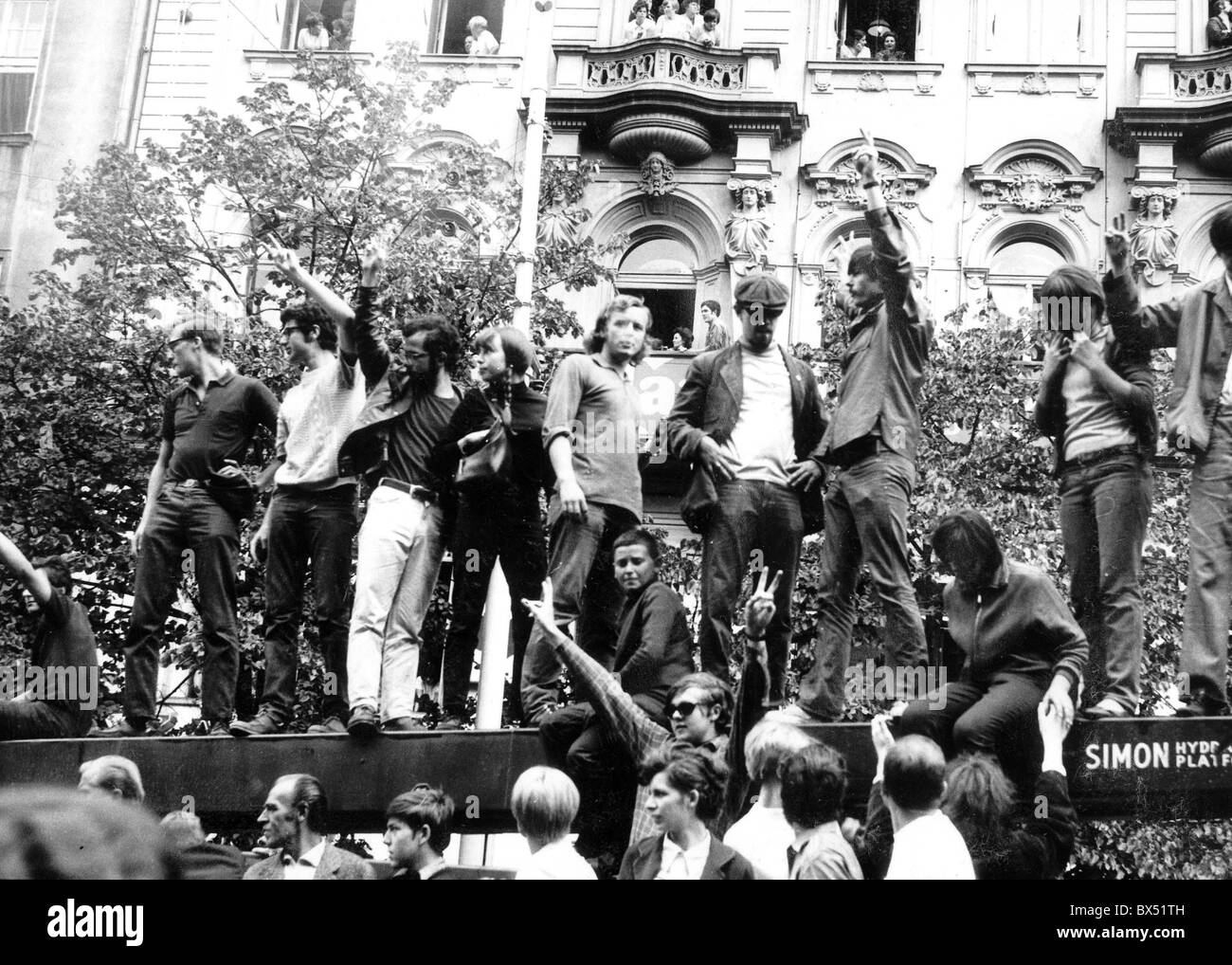 protest, rally, meeting, riot, demonstration, Wenceslas Square Stock ...