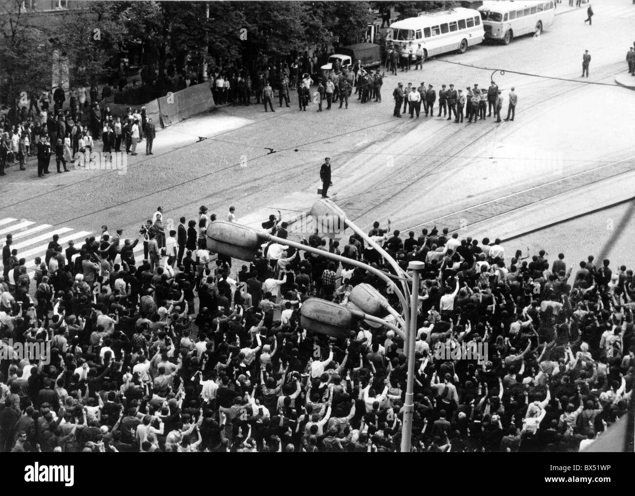 protest, rally, meeting, riot, demonstration, Wenceslas Square Stock ...