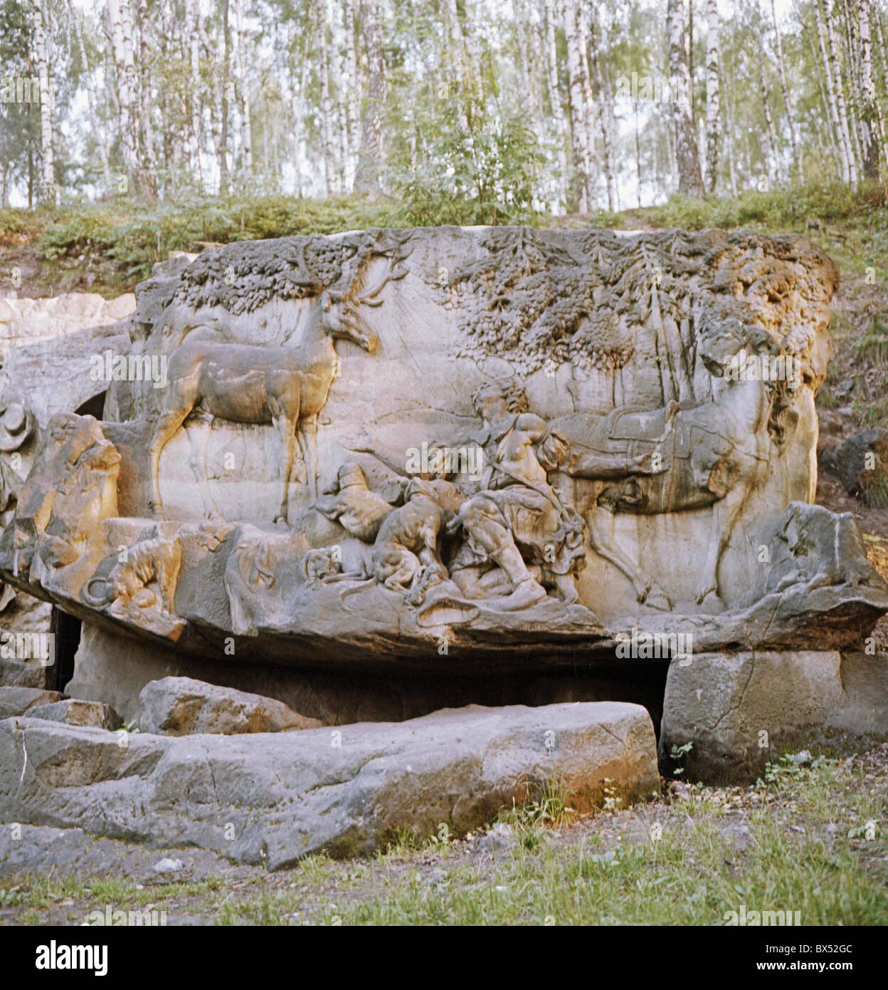 stone statue, Bethlehem, allegorical, St. Hubert Stock Photo - Alamy