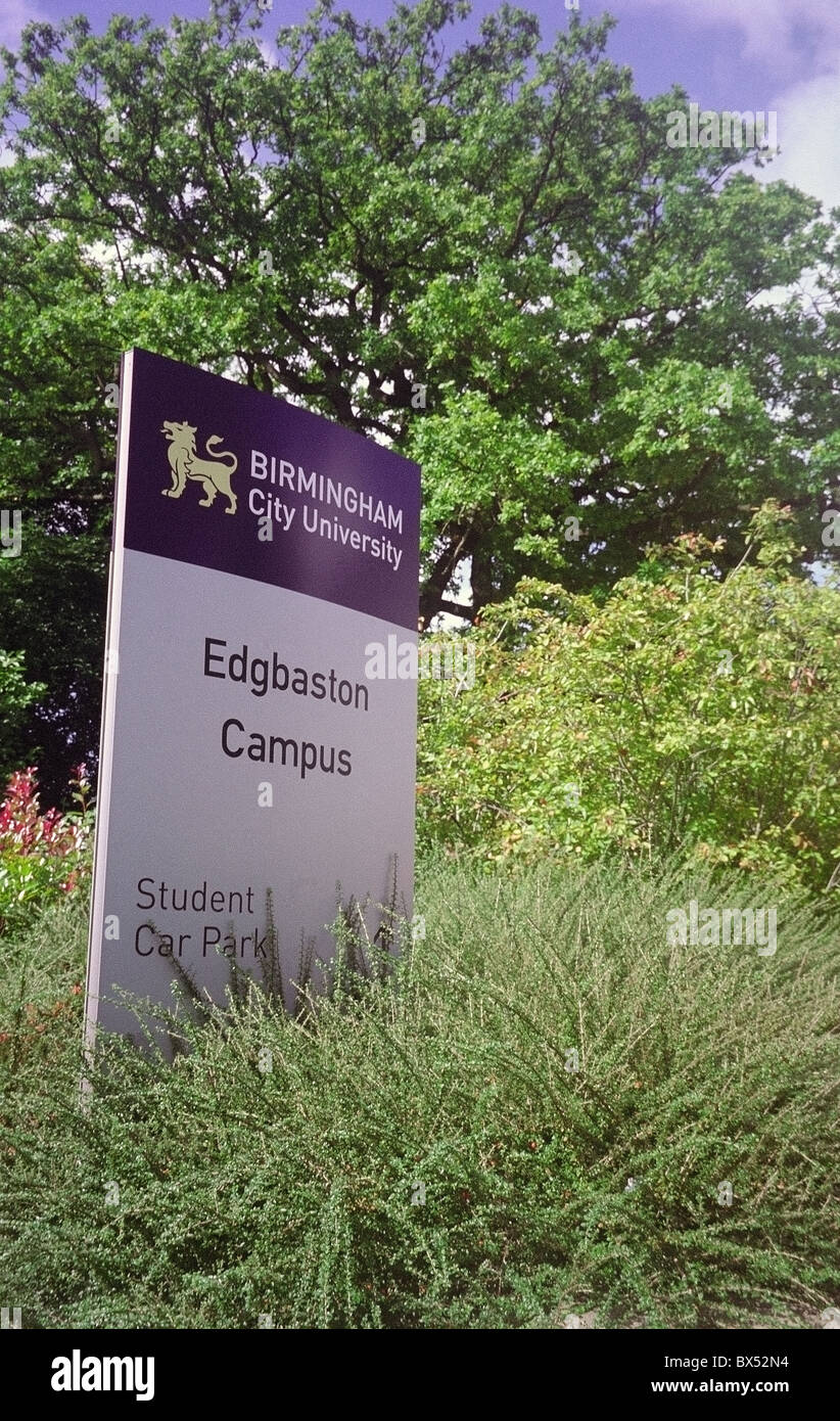Sign for the Edgbaston Campus of Birmingham City University, Birmingham ...
