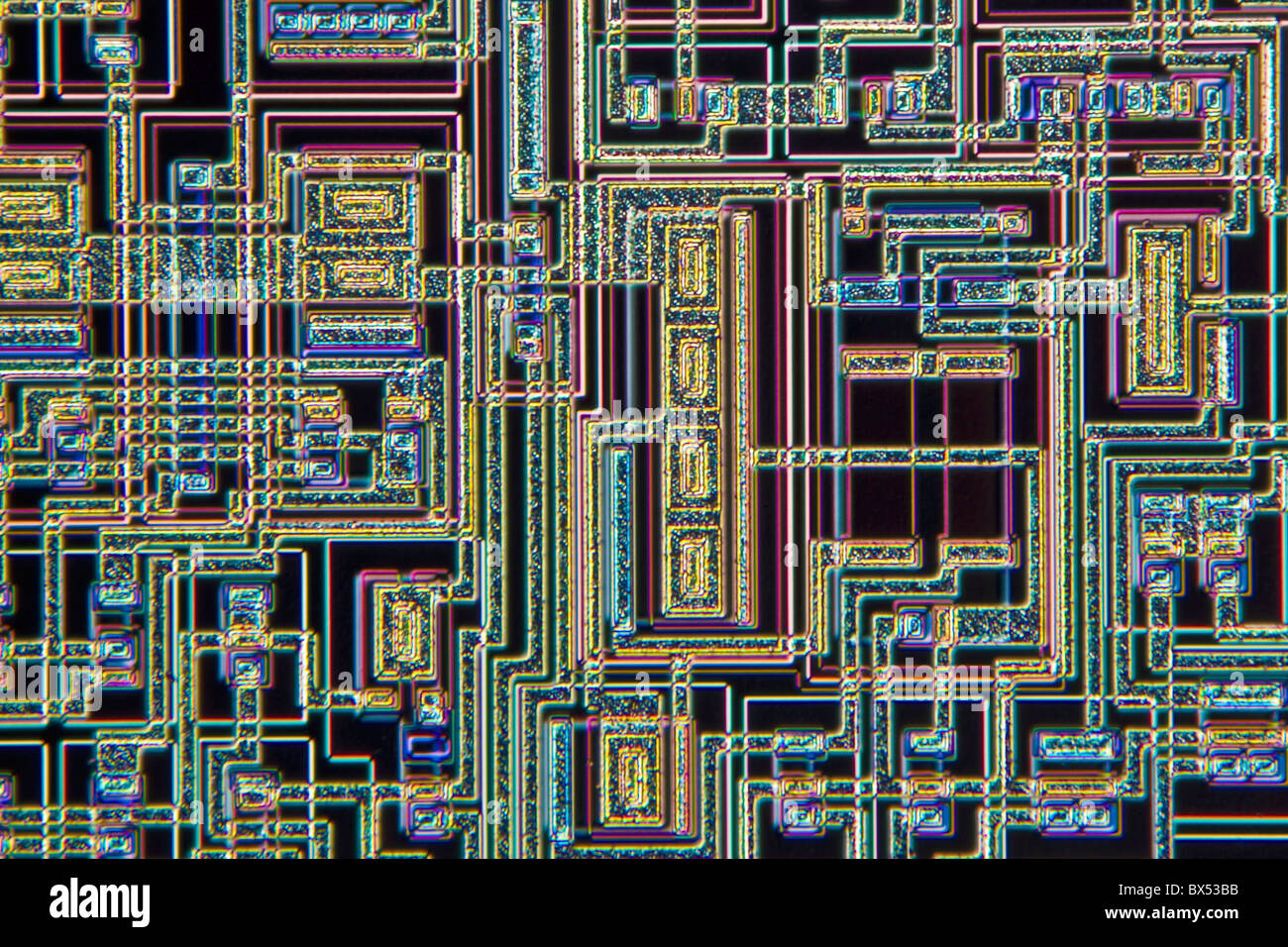Microchip, light micrograph Stock Photo - Alamy