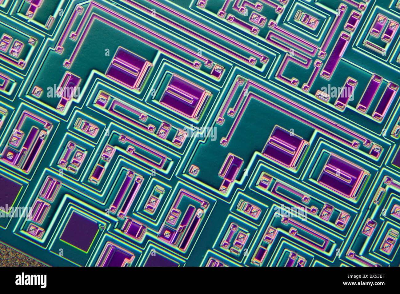 Microchip, light micrograph Stock Photo - Alamy