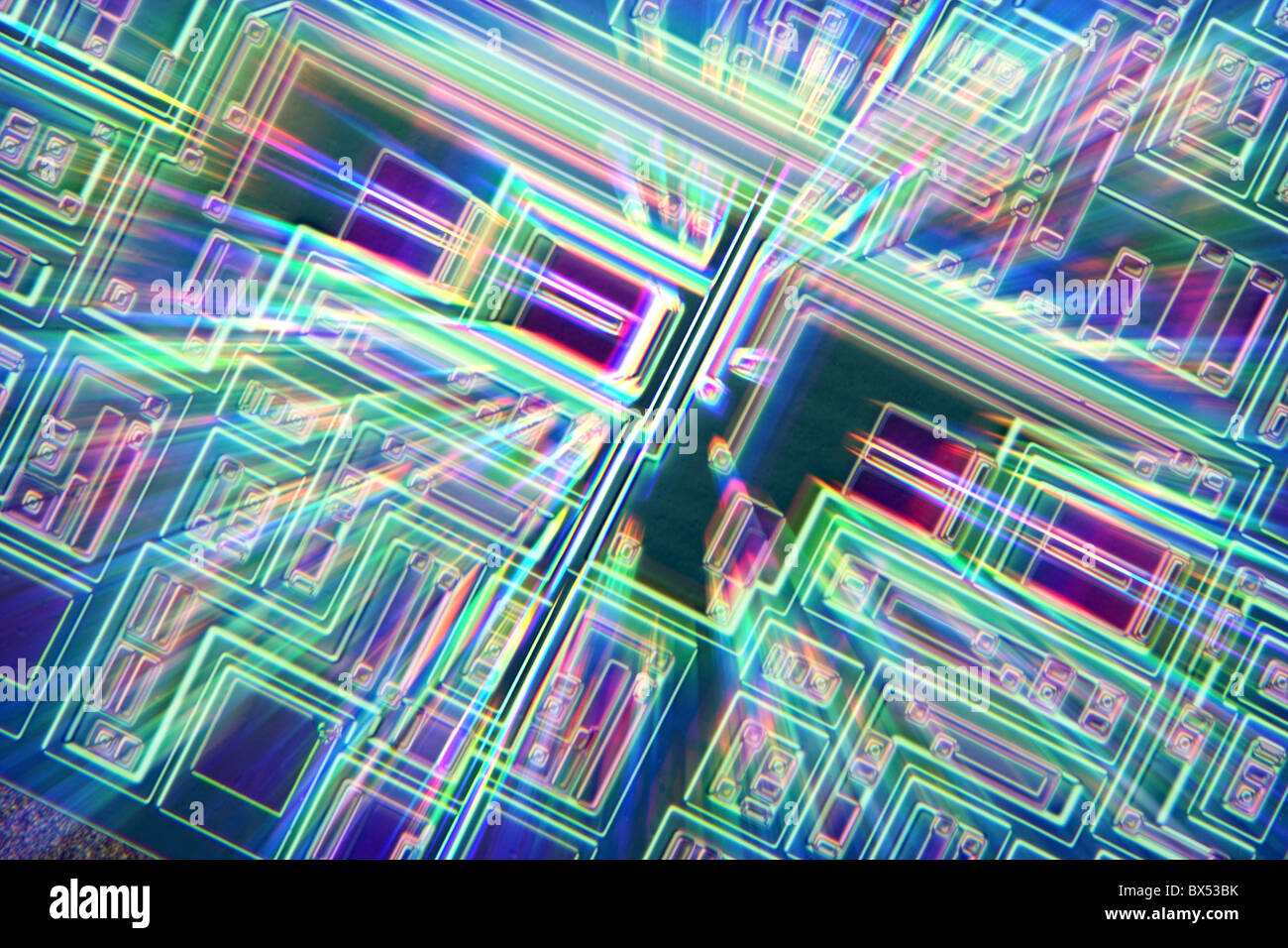 Microchip, light micrograph Stock Photo - Alamy