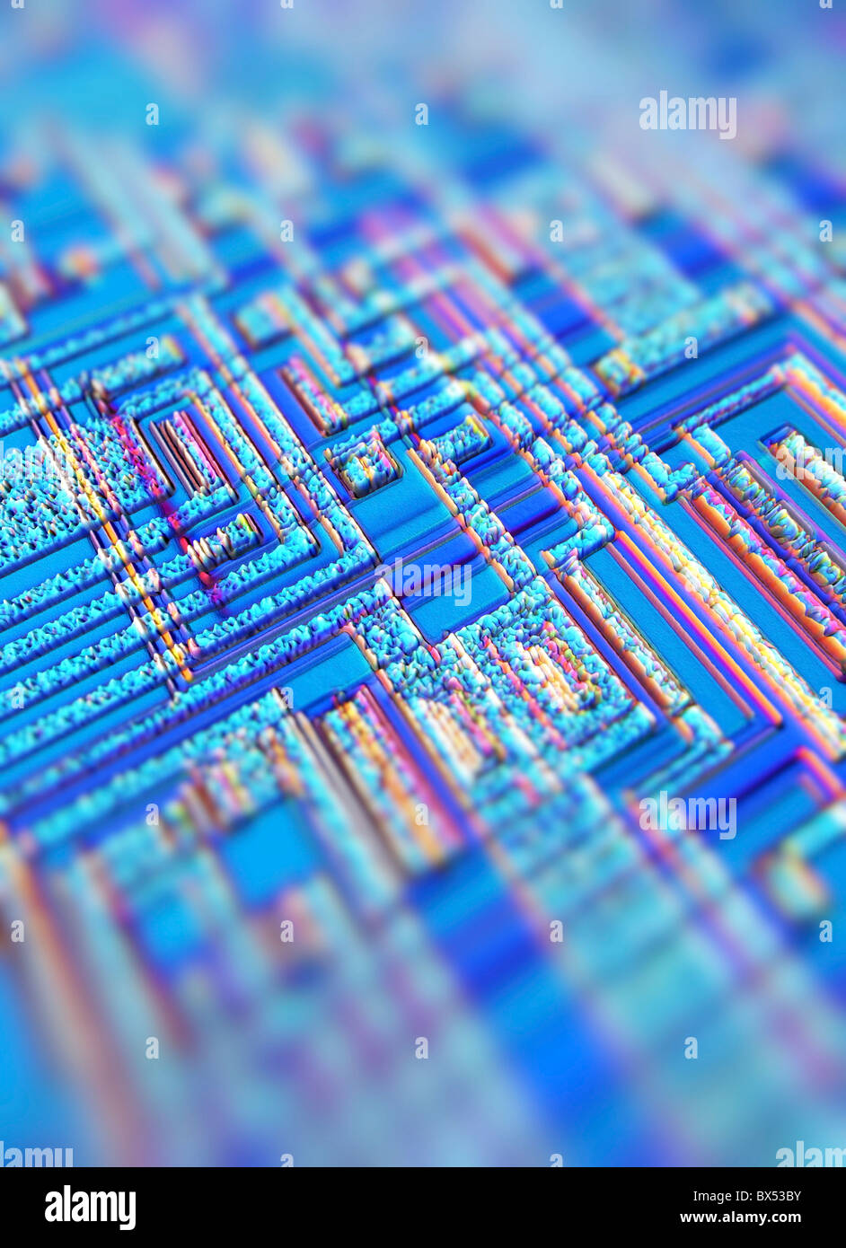 Microchip, light micrograph Stock Photo - Alamy