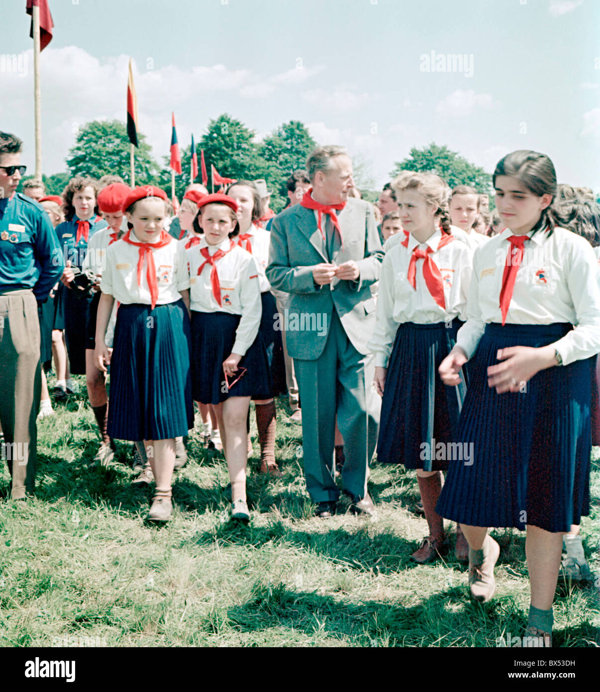 Antonin Novotny, president, Pioneers, Communist youth, Pioneer scarf ...