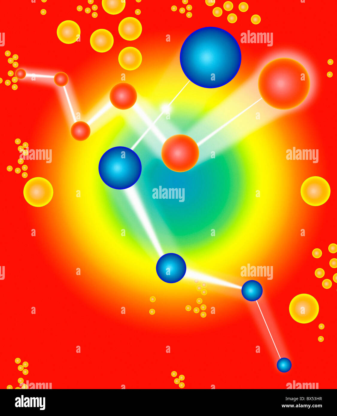Subatomic particles, artwork Stock Photo - Alamy