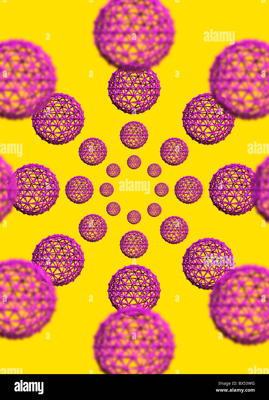 Buckyball molecules, artwork Stock Photo - Alamy