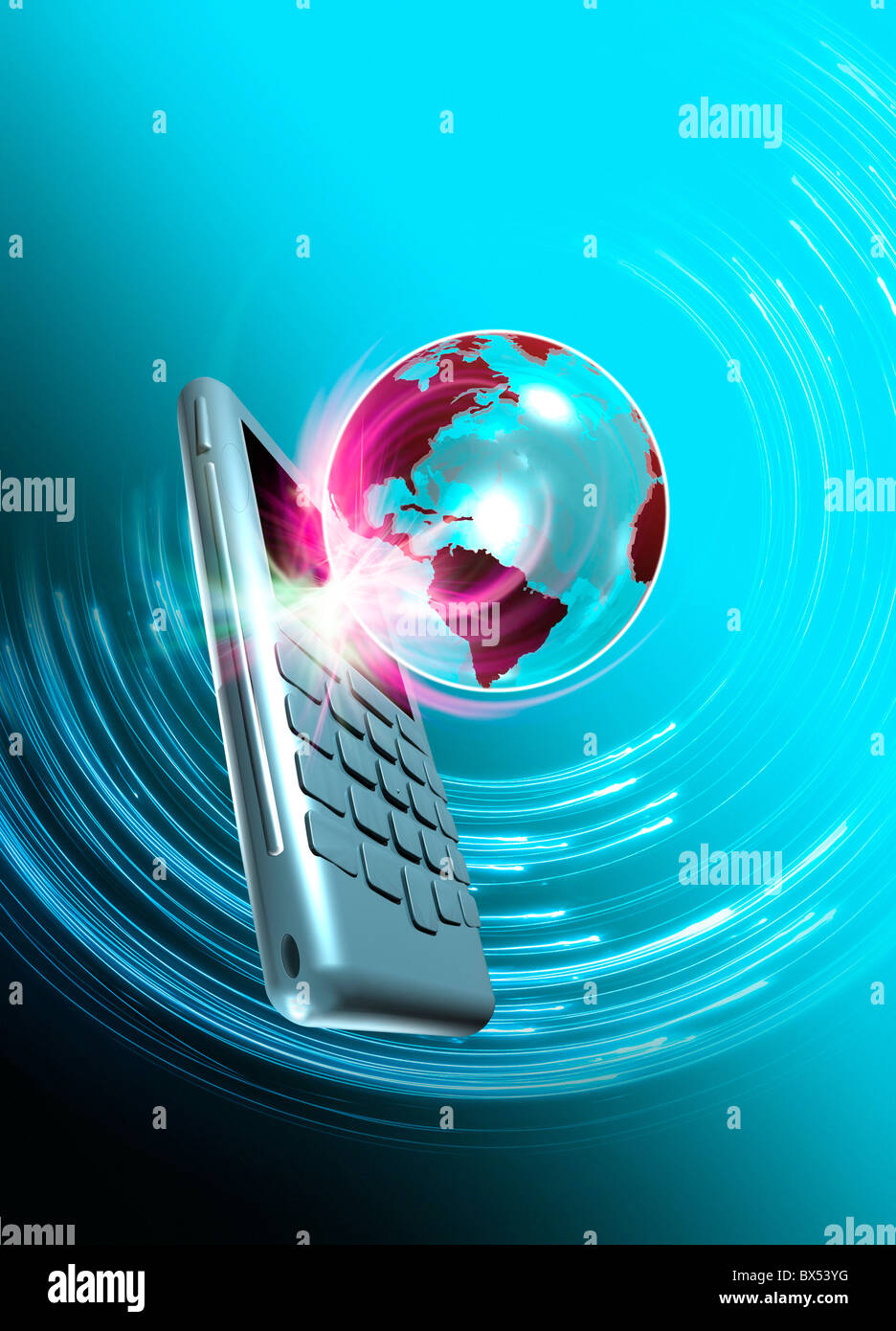 Global communications map hi-res stock photography and images - Alamy