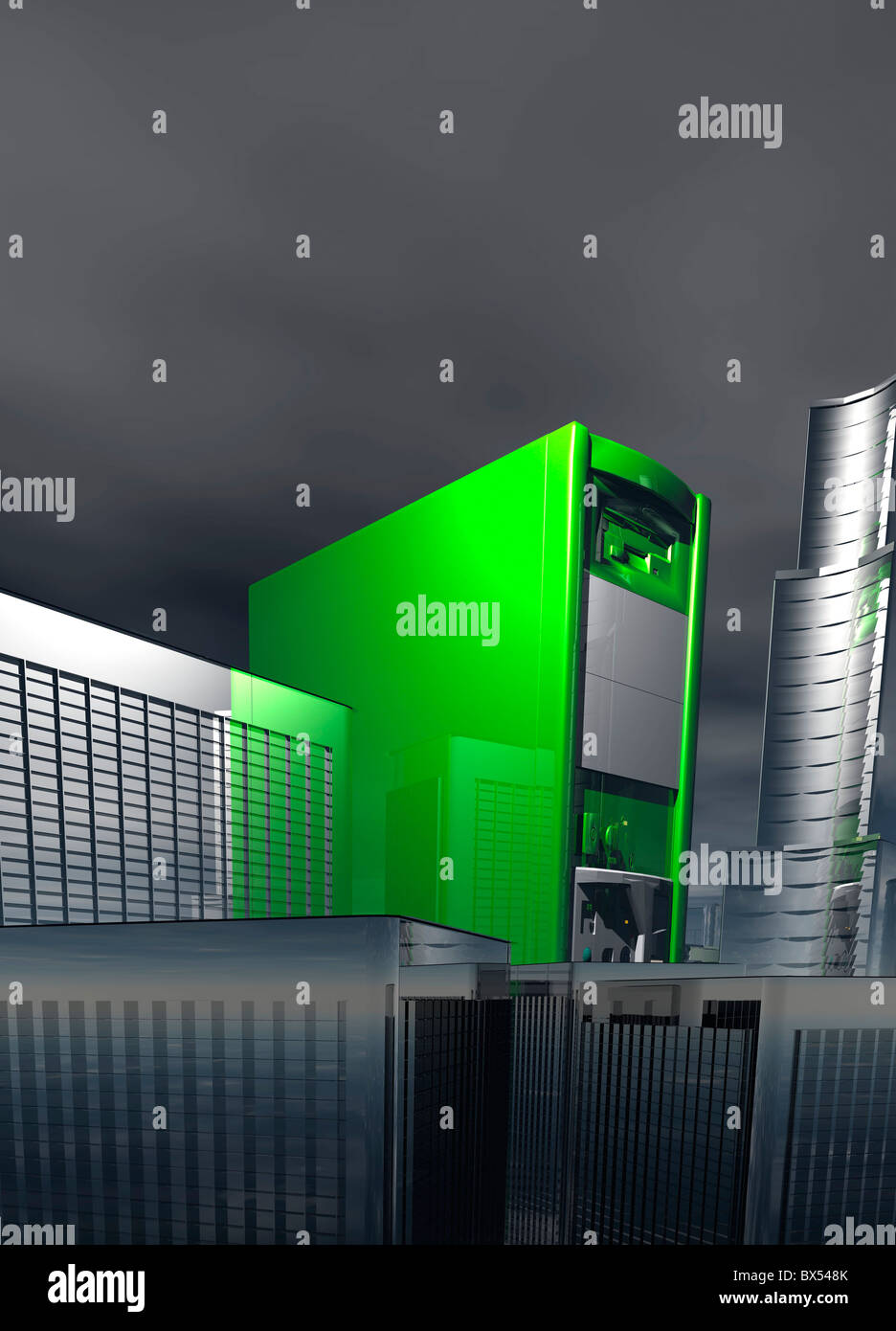 Computer city, conceptual artwork Stock Photo - Alamy