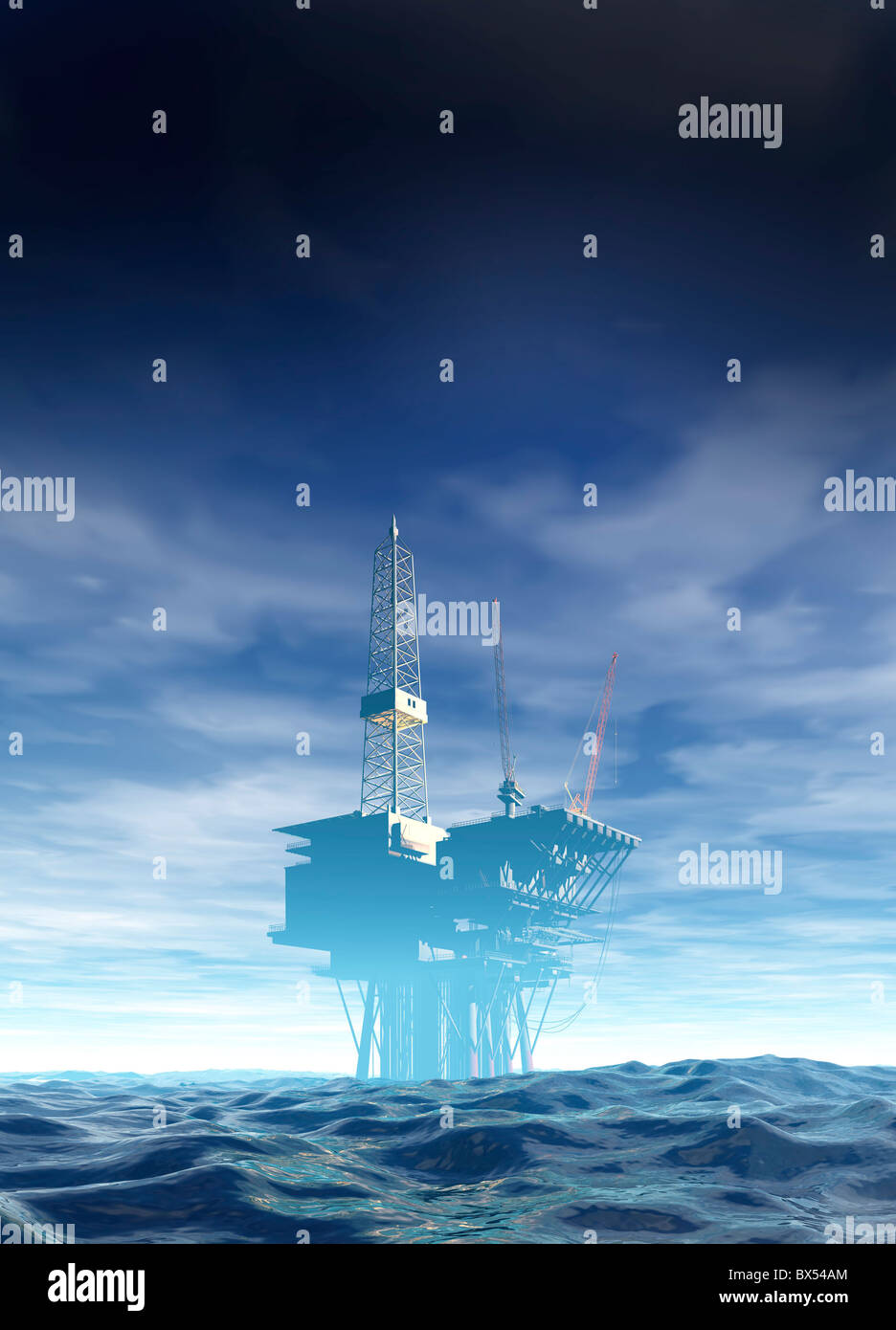 Oil rig, artwork Stock Photo - Alamy