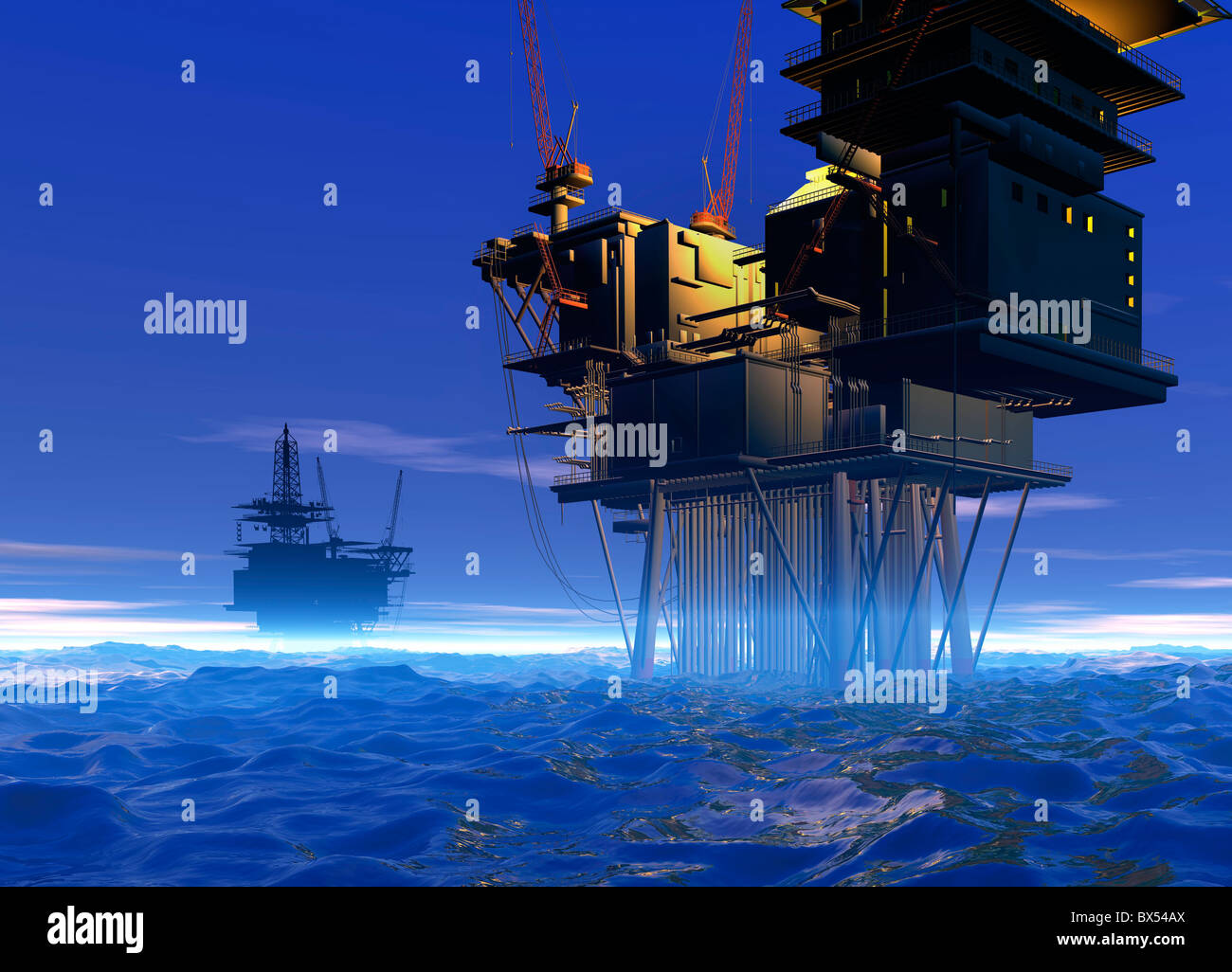 Ocean oil rig hi-res stock photography and images - Alamy
