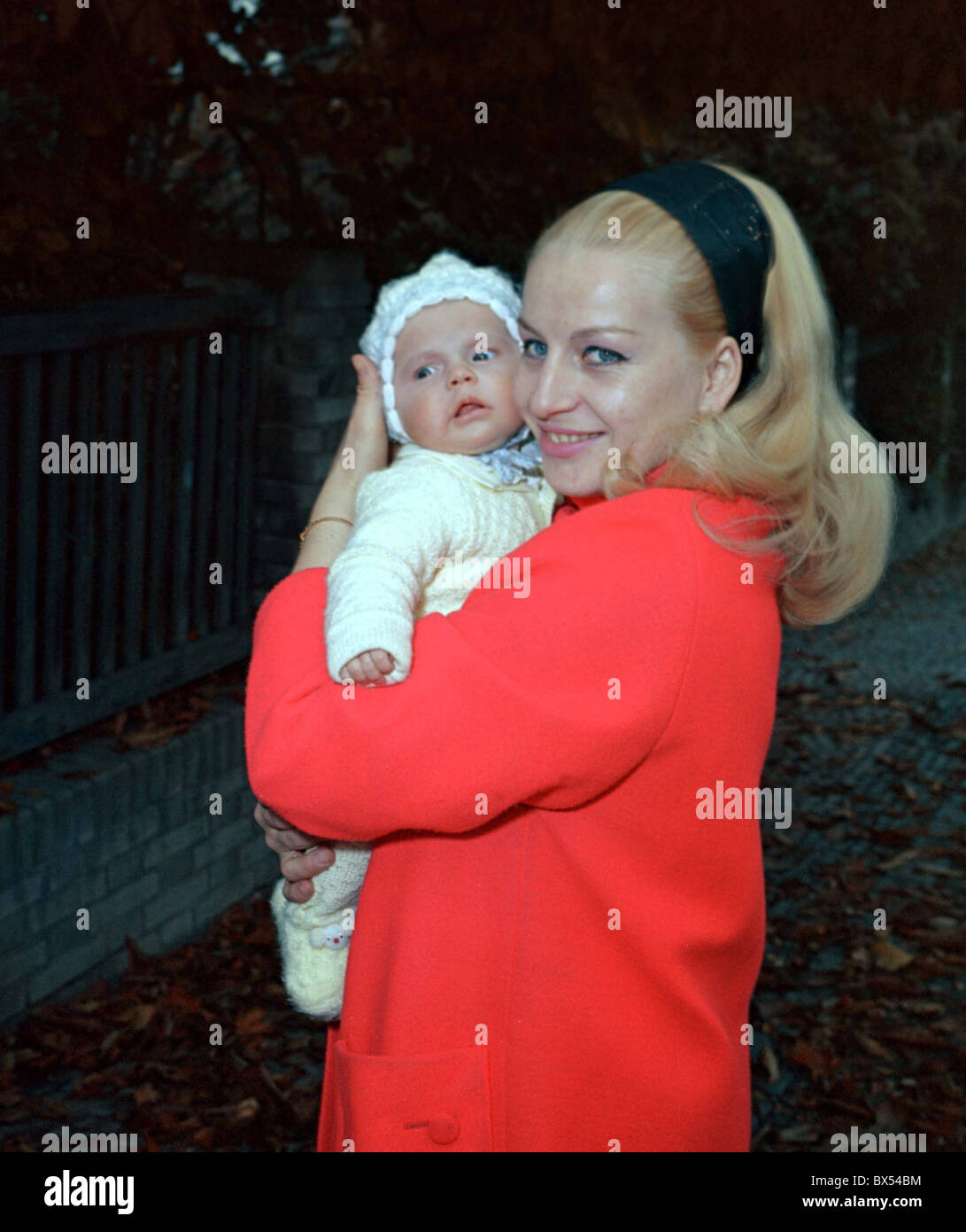 Czech gymnastics legend Vera Caslavska with her daughter Radka, October ...
