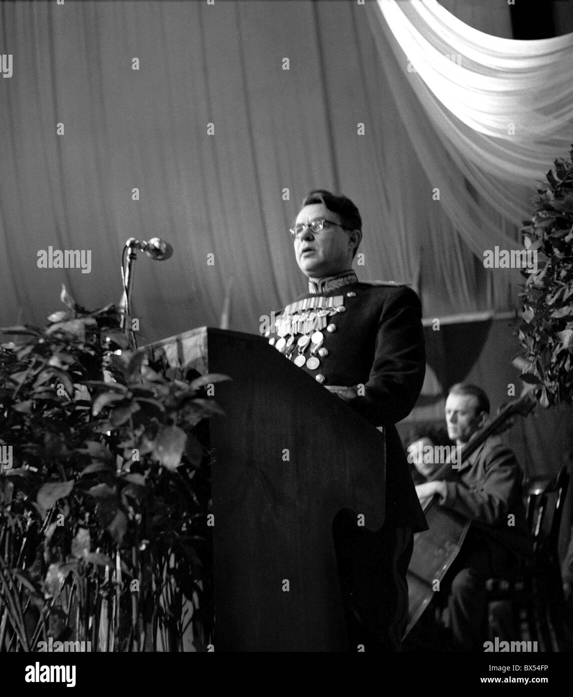 Prague 1947. General Lieutenant M.A. Kozlov during celebration of of 29 ...