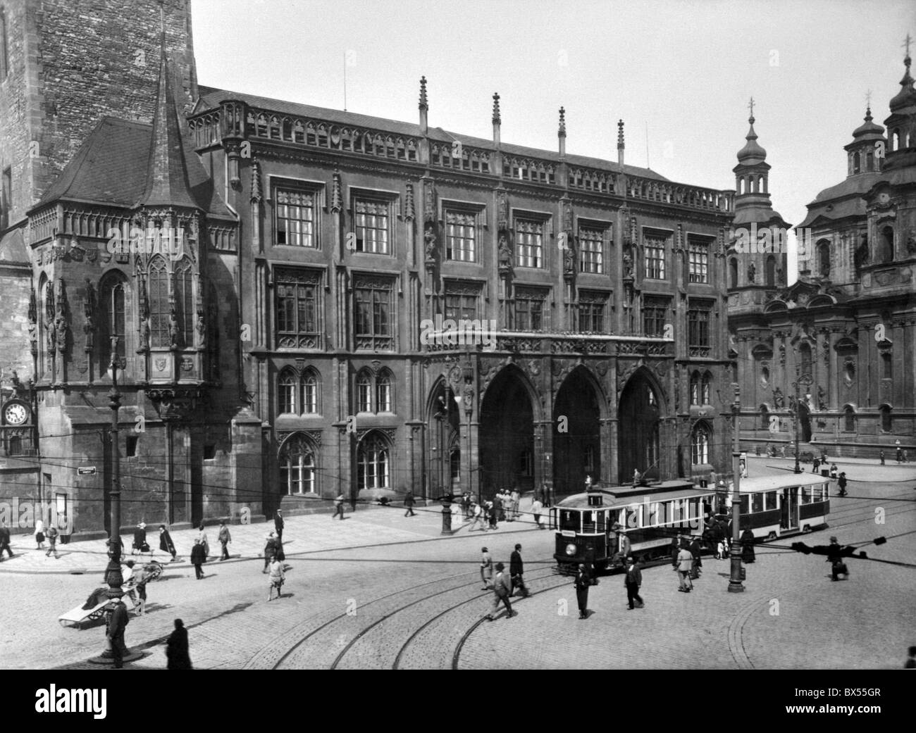 Old Town Hall in Prague Czechoslovakia pictured in 1933. This side of ...