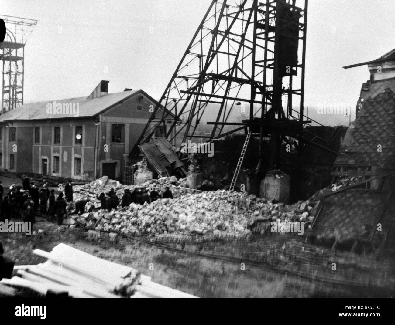 Exploded Mine Black and White Stock Photos & Images - Alamy