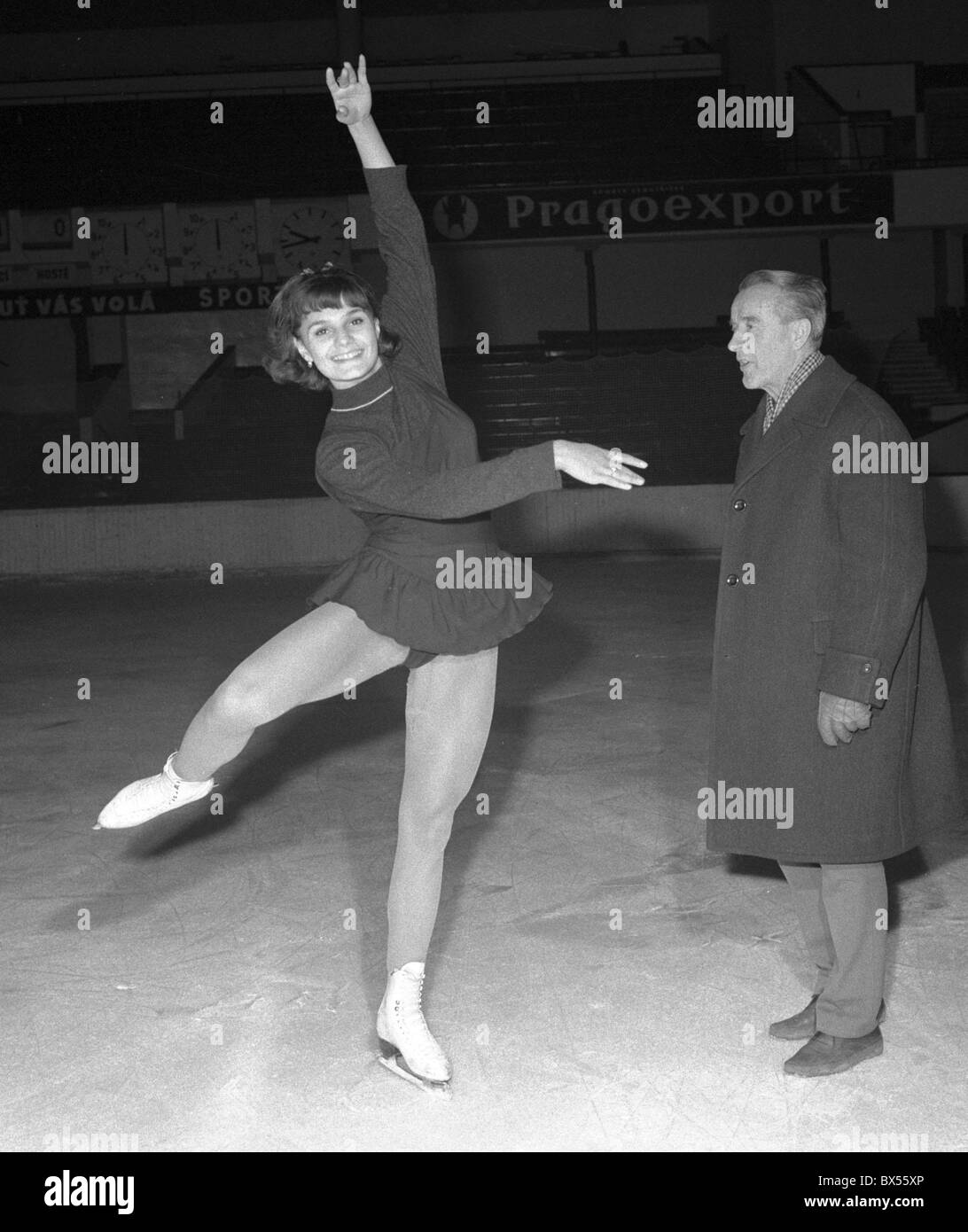 Figure skater Hana Maskova with her coach Vladimir Koudelka in January ...