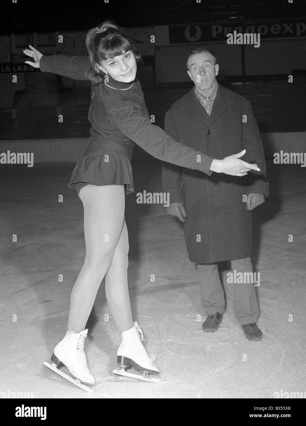 Figure skater Hana Maskova with her coach Vladimir Koudelka in January ...