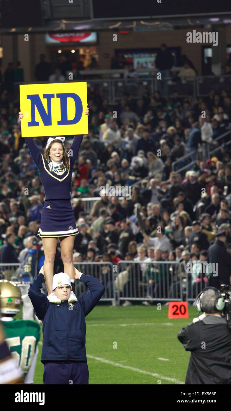 A Notre Dame cheerleader at the 50th Army vs. Notre Dame college ...