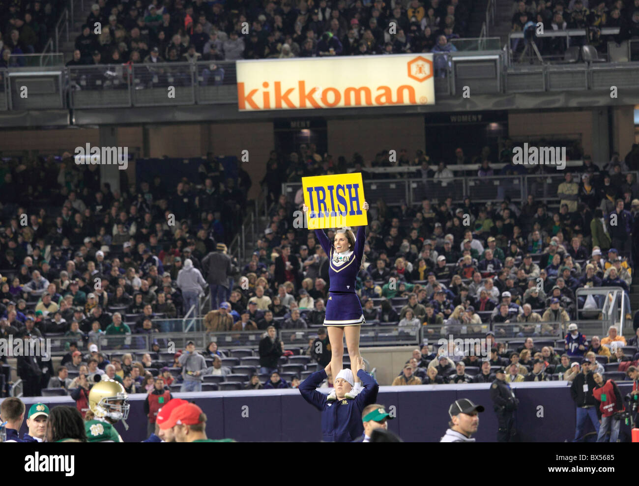A Notre Dame cheerleader at the 50th Army vs. Notre Dame college ...