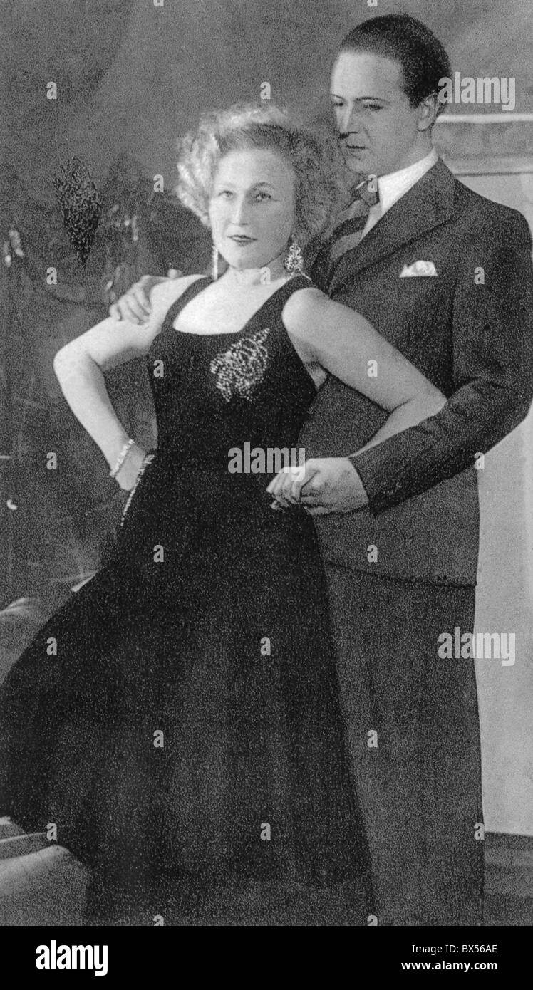 Czechoslovakia 1932, actor Hugo Hass with Olga Scheinplug Stock Photo ...