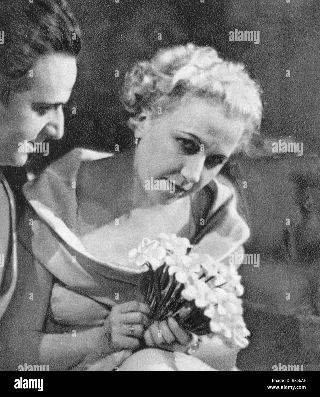 Czechoslovakia 1932, actor Hugo Hass with Olga Scheinplug Stock Photo ...