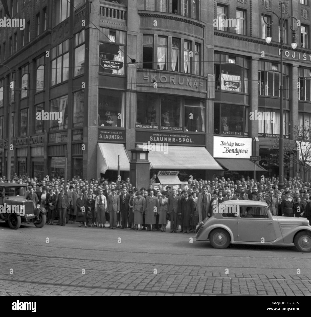 Czechoslovakia - September 1937 Prague citizens observe two minutes of ...