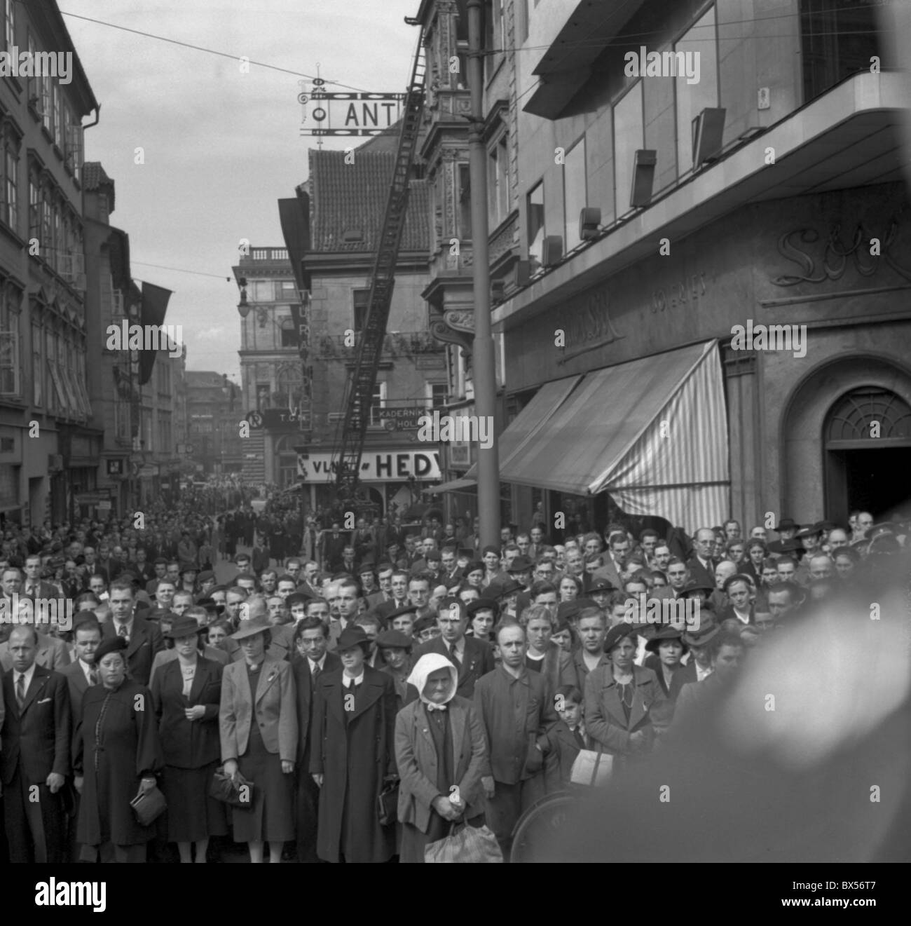 Czechoslovakia - September 1937 Prague citizens observe two minutes of ...