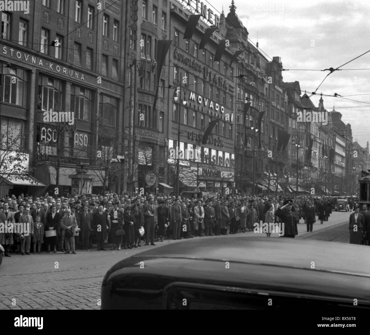 Czechoslovakia - September 1937 Prague citizens observe two minutes of ...