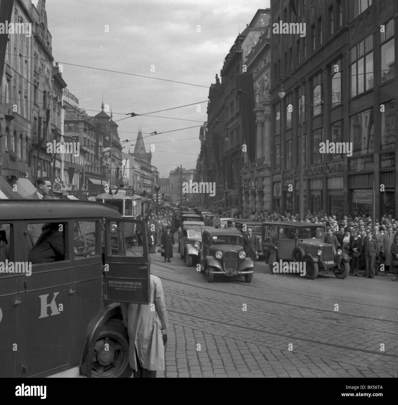 Czechoslovakia - September 1937 Prague citizens observe two minutes of ...