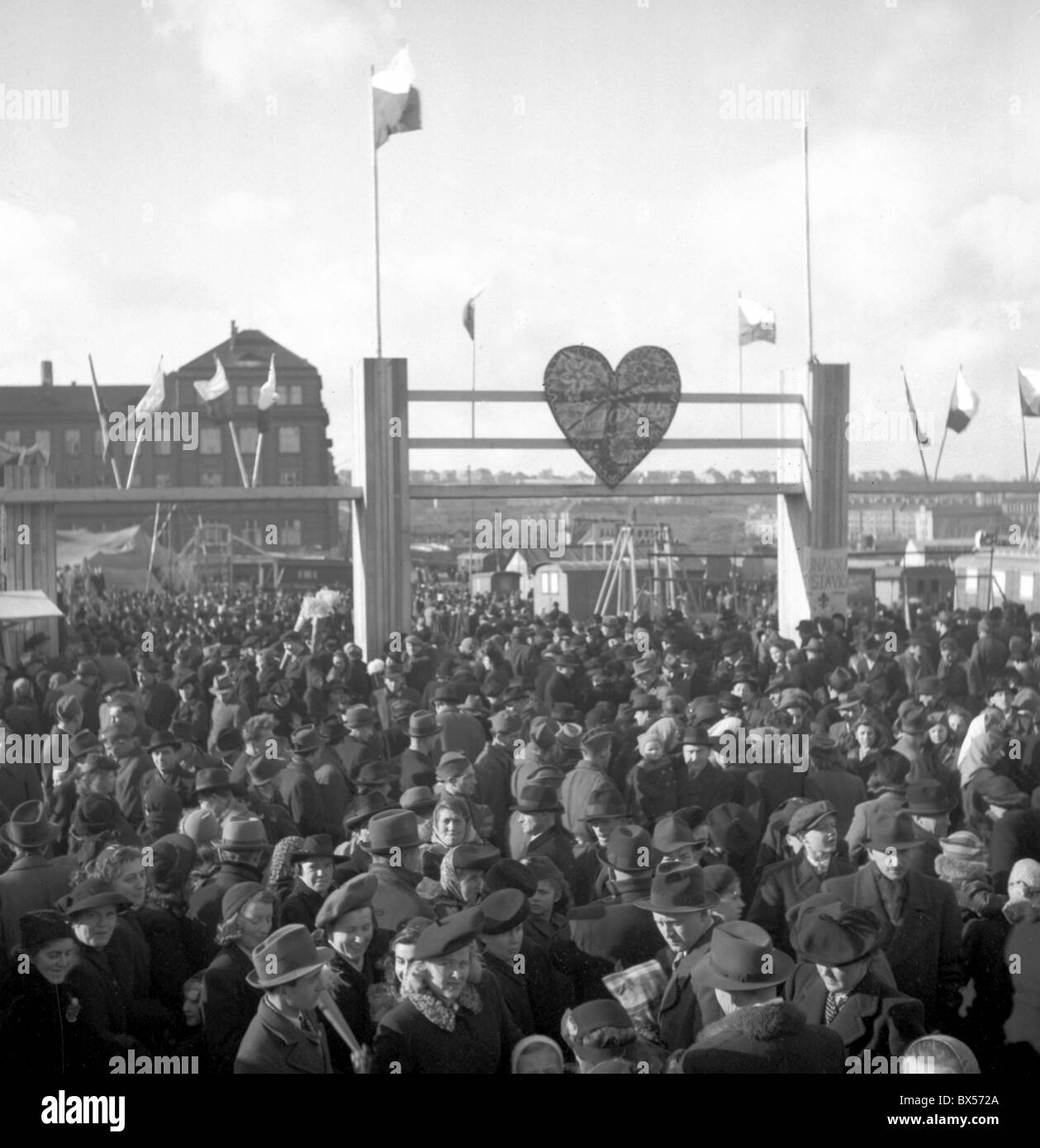 Prague 1946, popular St. Matthew Fair Stock Photo - Alamy