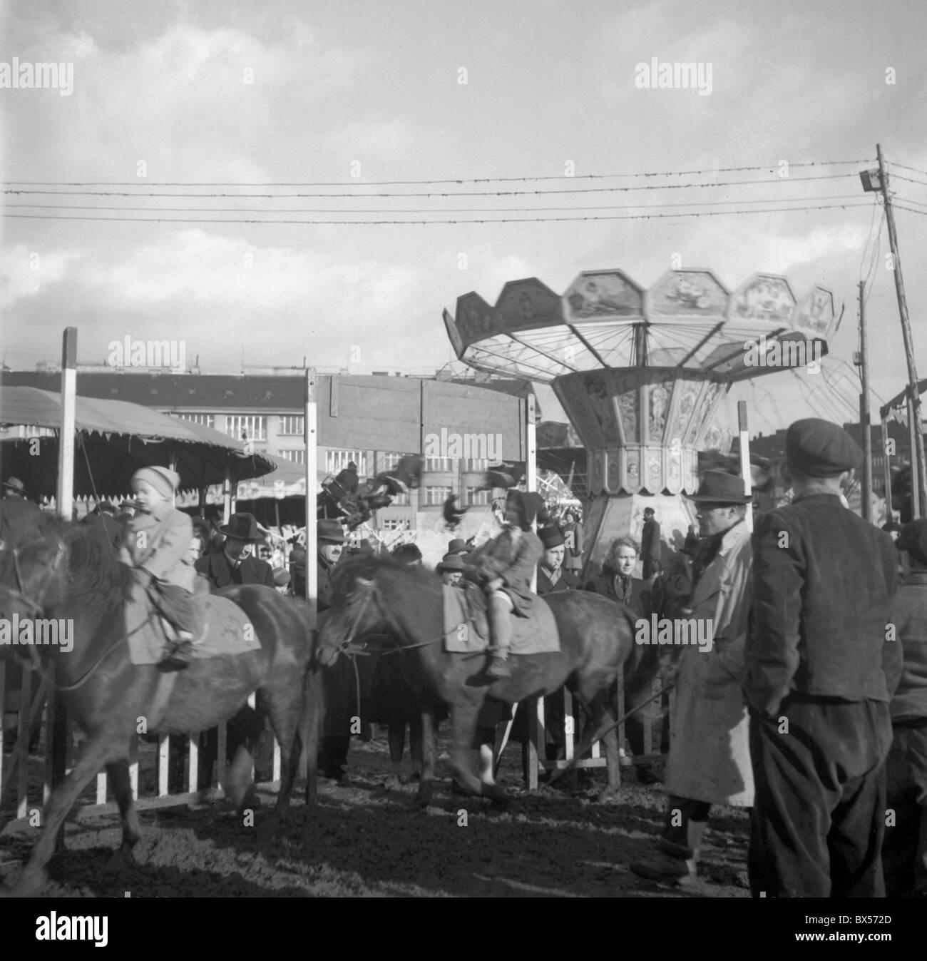 Prague 1946, popular St. Matthew Fair Stock Photo - Alamy