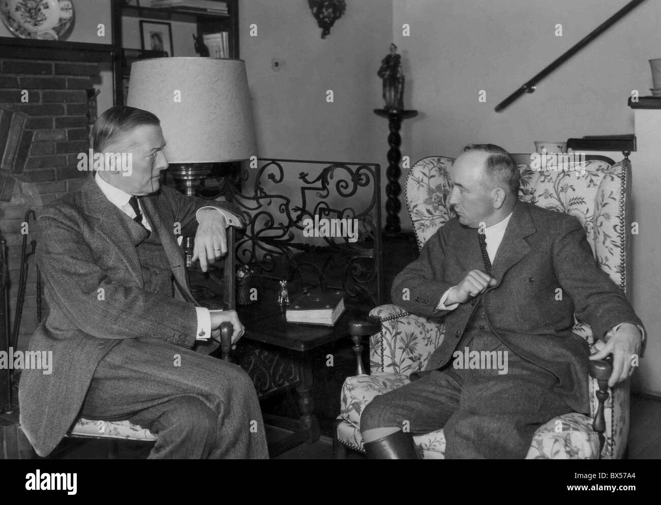 Czechoslovakia 1936, Nobel Prize winner Sir Joseph Austen Chamberlain ...