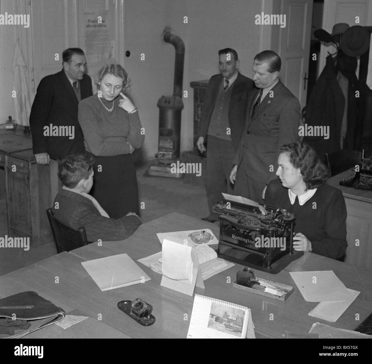 Public safety Officers interview a boy for not working or for going to ...