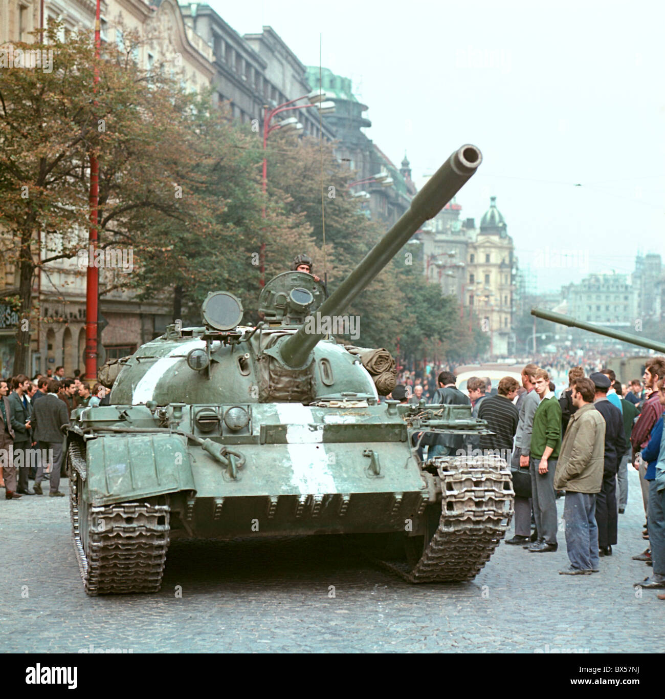 Soviet tank, Wenceslas Square, Prague Stock Photo - Alamy