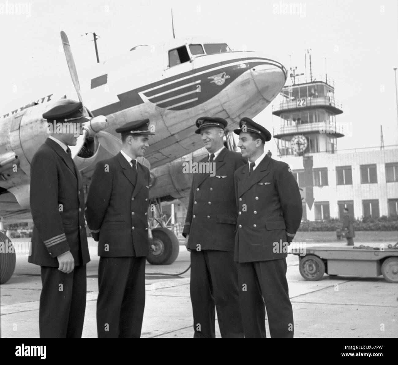 pilot, crew, airplane, aeroplane, airline, Ruzyne airport, CSA Stock ...