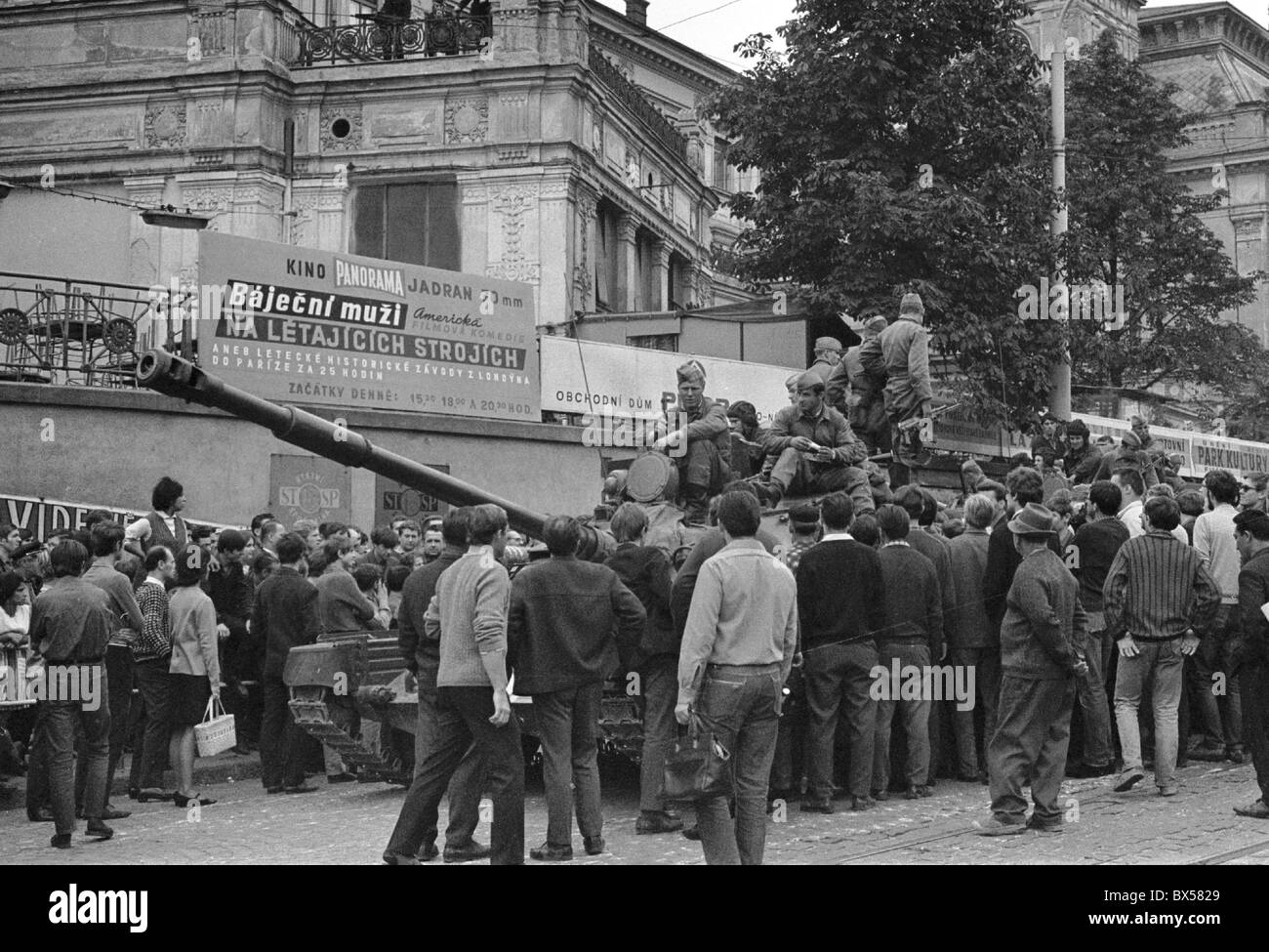 tank, protest, Brno Stock Photo - Alamy