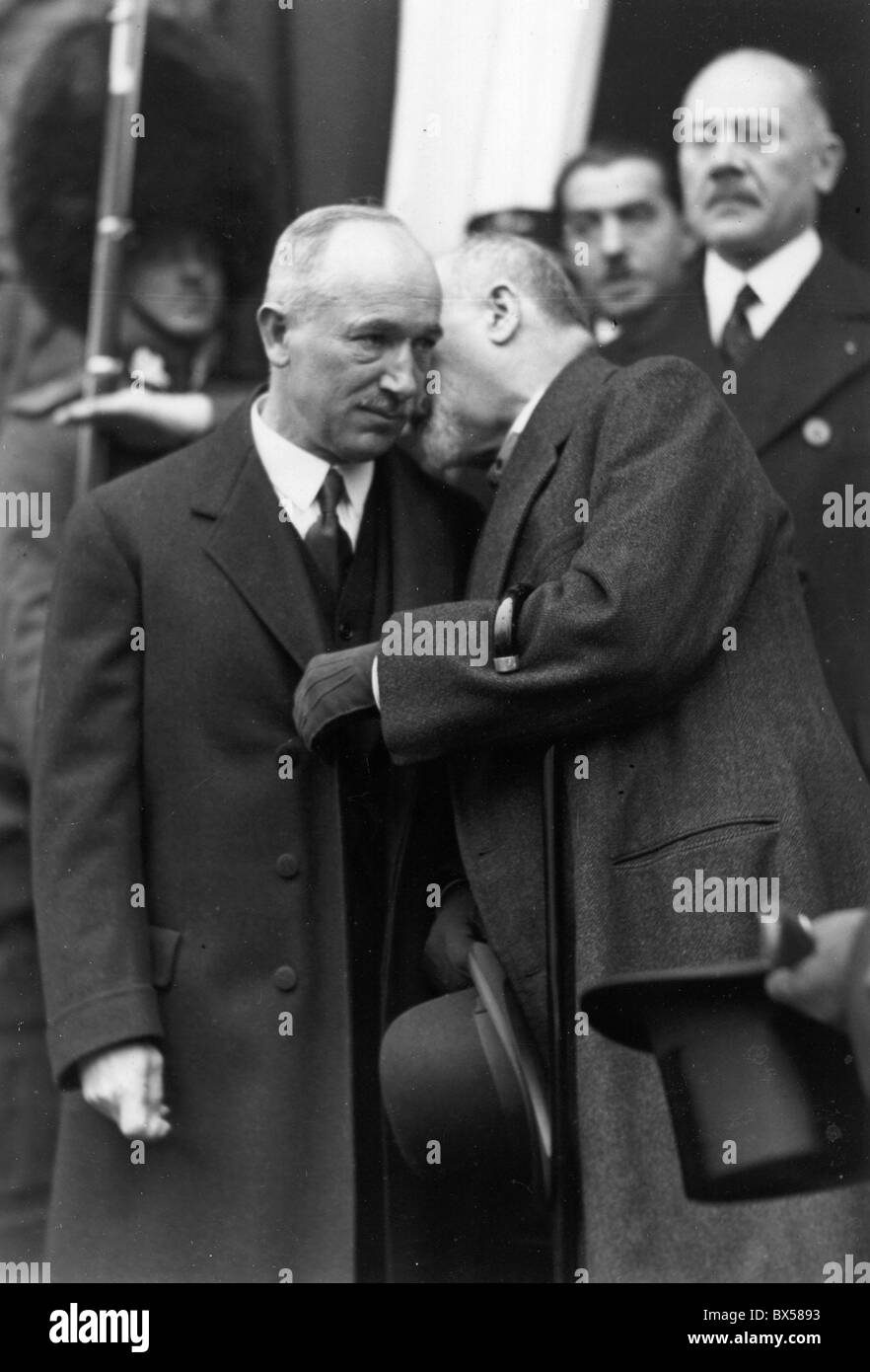 French Foreign Minister Louis Barthou whispers to Czechoslovak Foreign ...