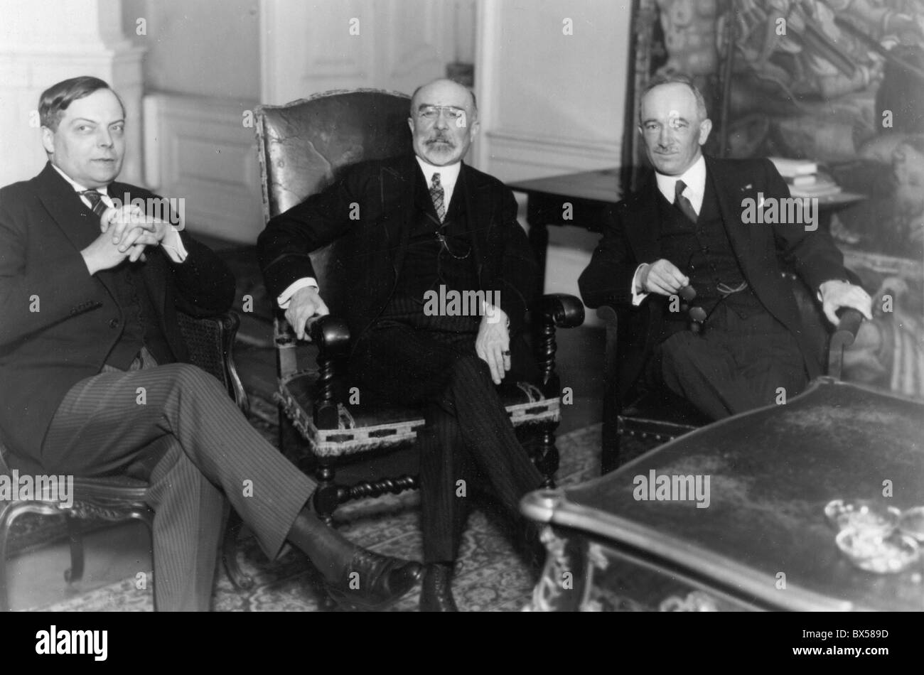 French Foreign Minister Louis Barthou meets with Czechoslovak Foreign ...