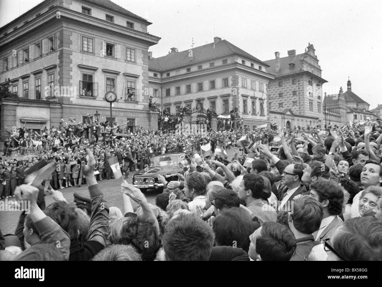 President josip broz tito yugoslavia visited czechoslovakia on august 9 ...