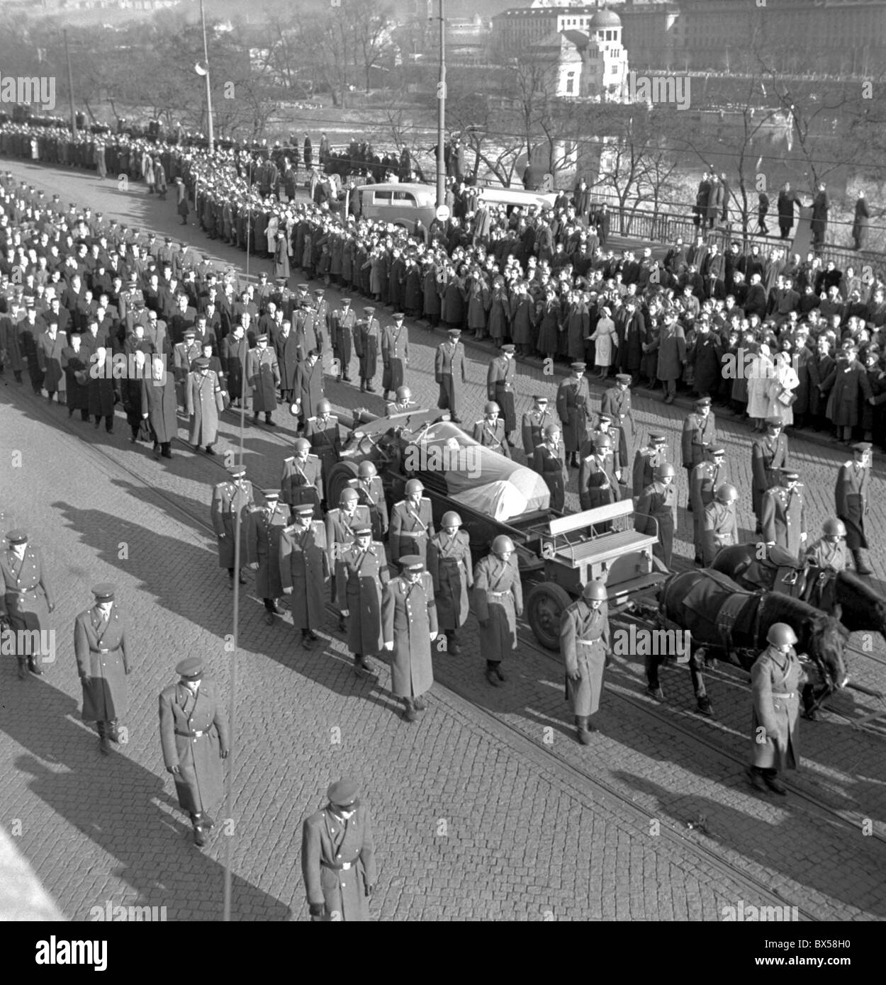 Klement Gottwald, funeral, procession, gun-carriage Stock Photo - Alamy