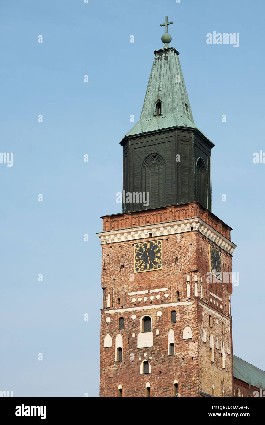 Old cathedral in Turku, Finland against clear blue sky Stock Photo - Alamy
